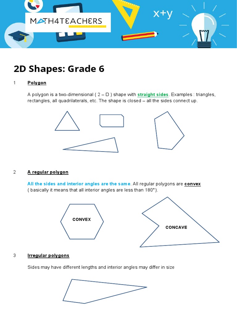 Basic Maths Grade6 2D Shapes | PDF