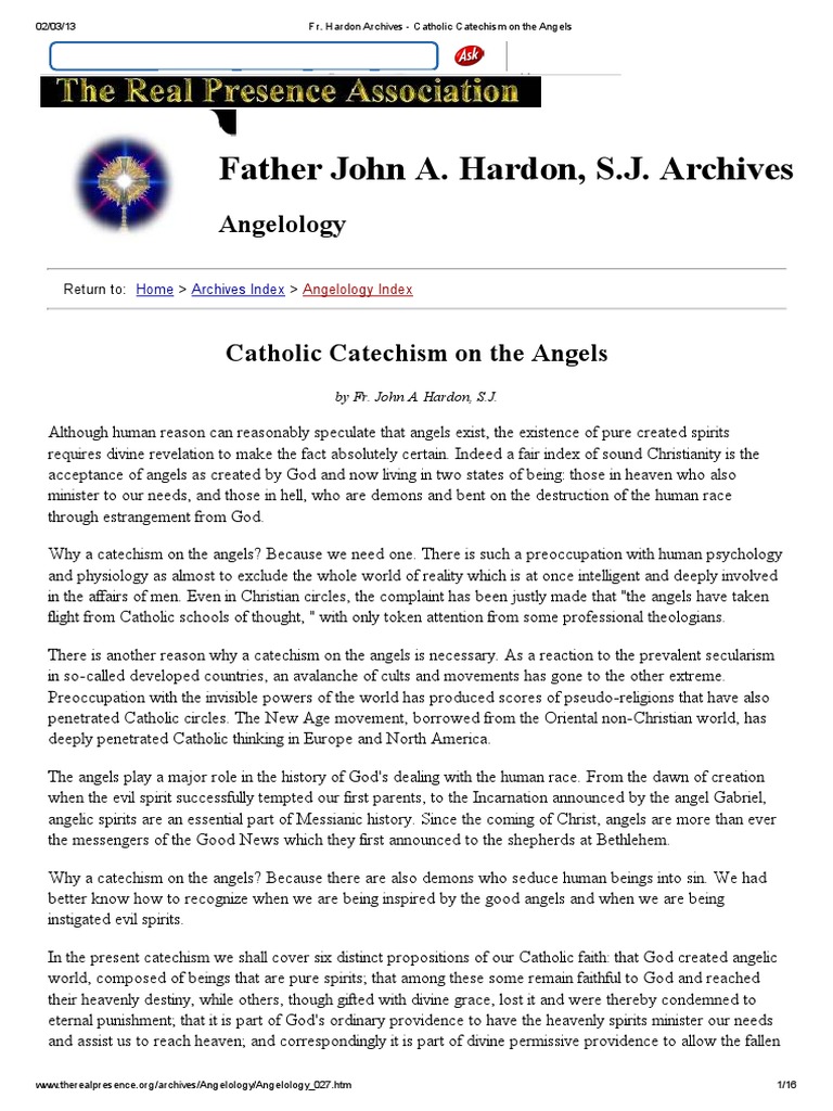 Catecismo Dos Anjos (Em Ingles) | PDF | Angel | Grace In Christianity
