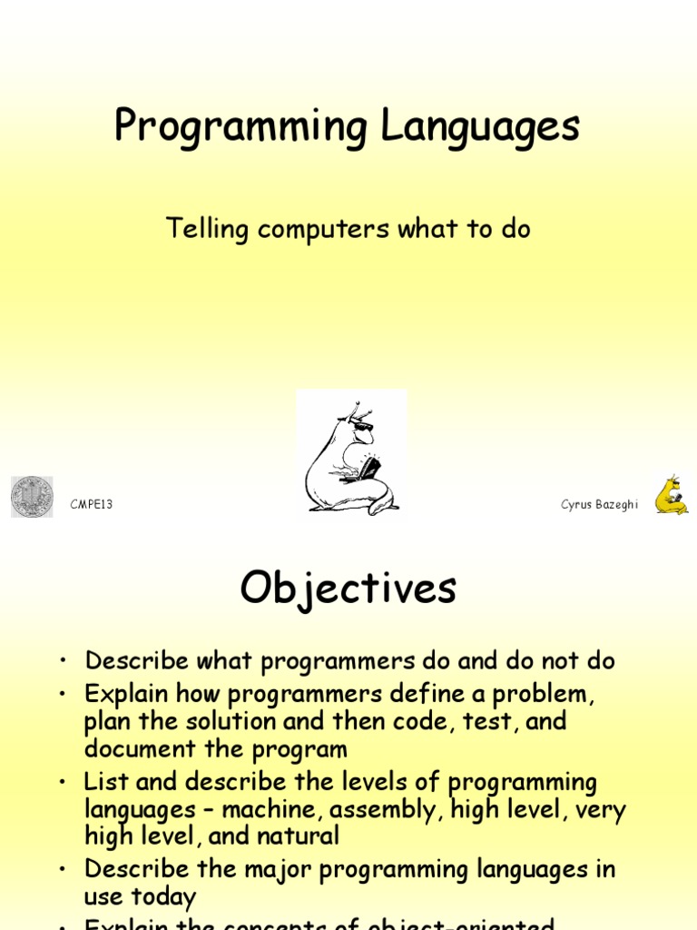 1 Programming Languages | PDF | Programming Language | Object Oriented ...