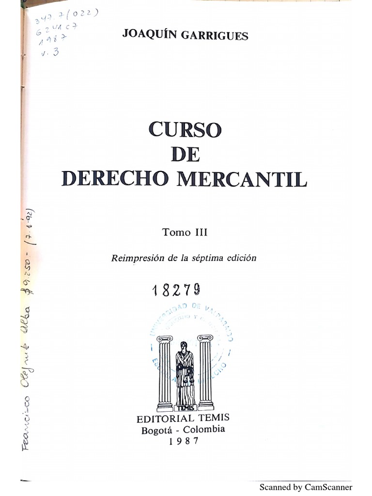 Curso de Derecho Mercantil - Garrigues | PDF