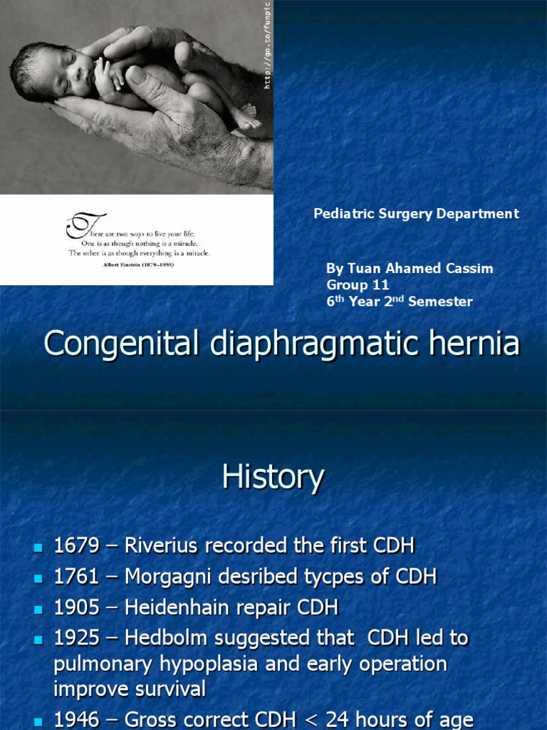 Congenital Diaphragmatic Hernia: Pediatric Surgery Department | PDF ...