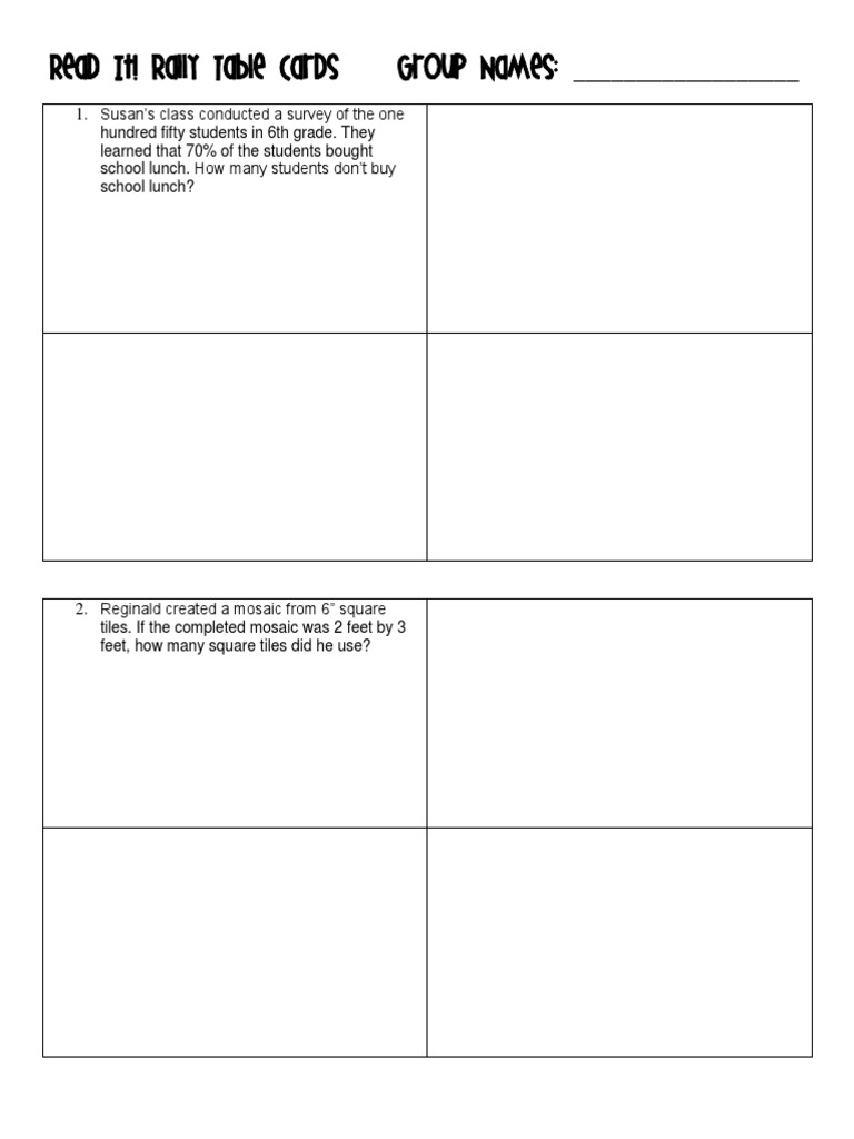 l1 Read It Rally Table Cards | PDF