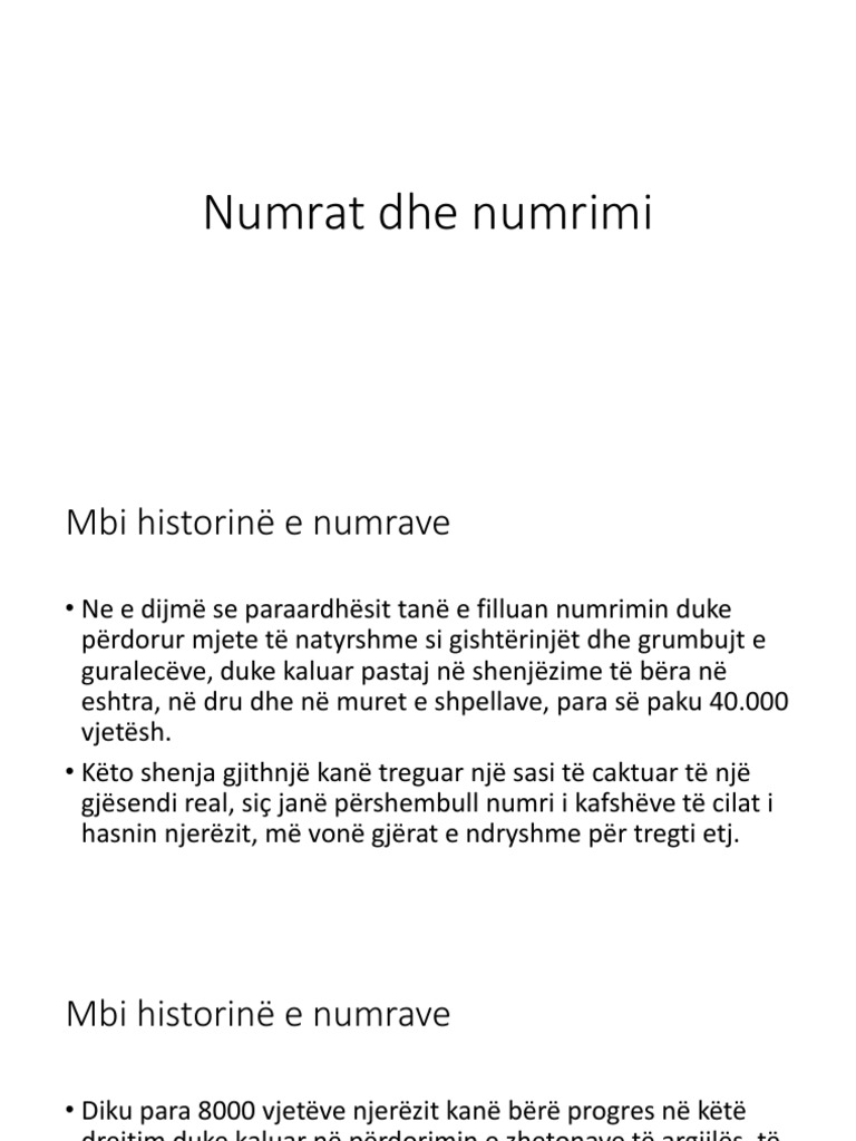 L2 Numrat Dhe Numrimi | PDF