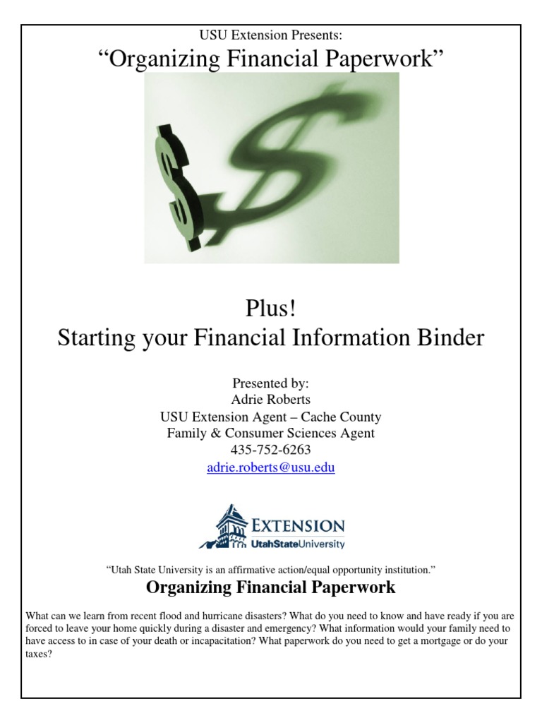 Organizing Financial Paperwork Packet 4 2014 | PDF | Social Security ...