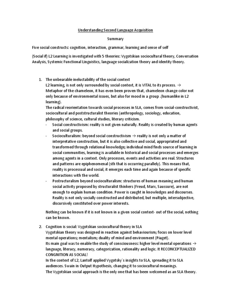 Understanding Second Language Acquisition | PDF | Second Language ...