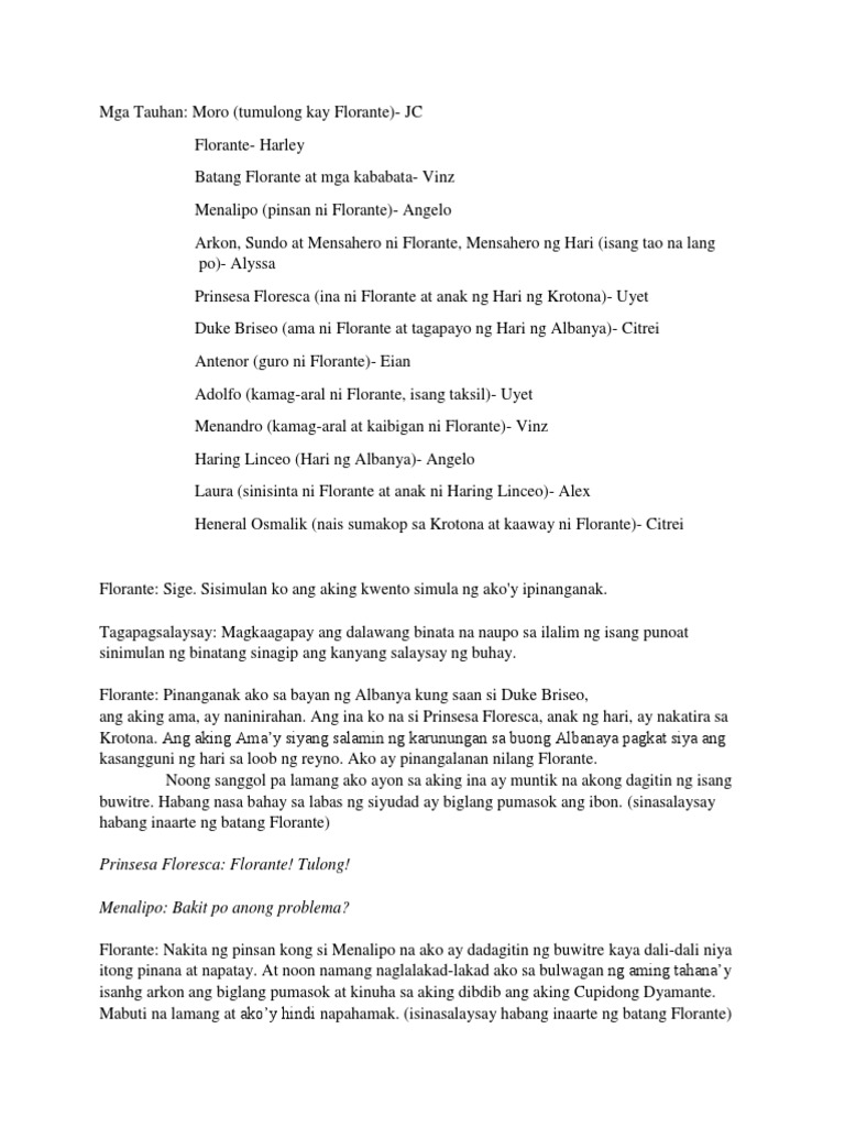 Florante at Laura Script 188 303 | PDF