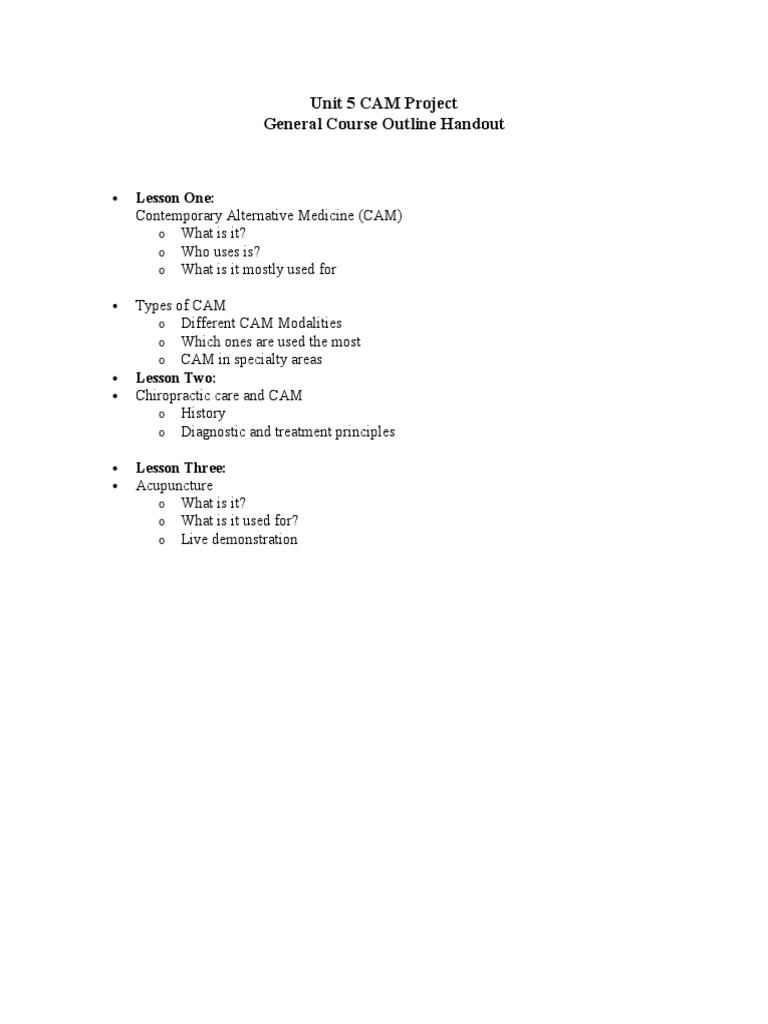Overview of CAM: Types and Practices | PDF