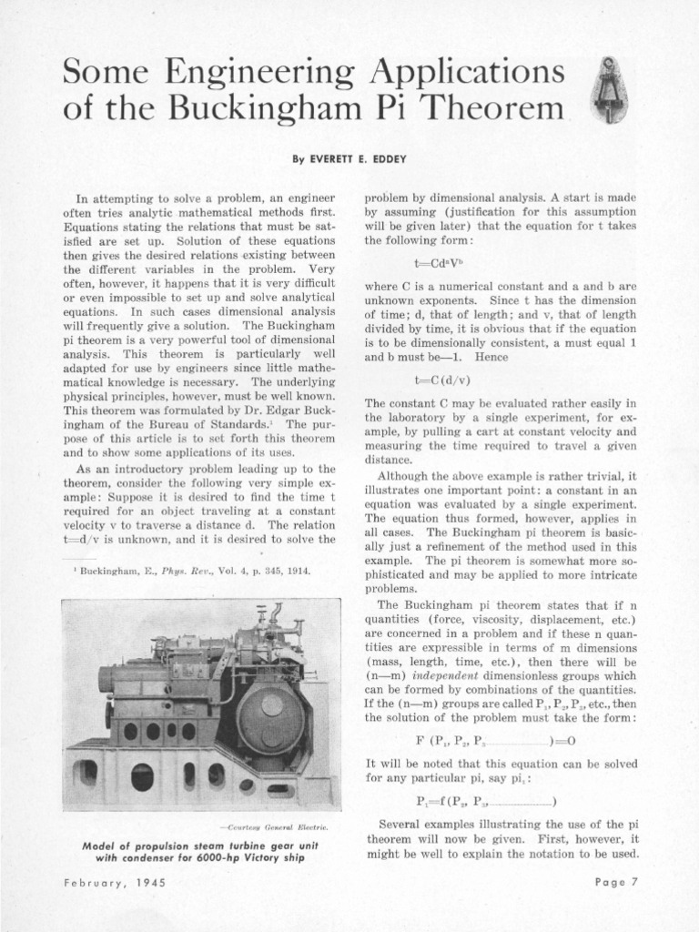 Application of Buckingham π theorem | PDF | Equations | Teaching ...