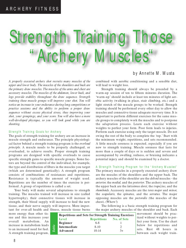 A Strength Training Program for Archery: Developing Muscle Endurance ...