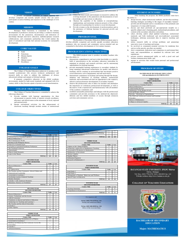 Student Outcomes Vision: Program Educational Objectives | PDF ...