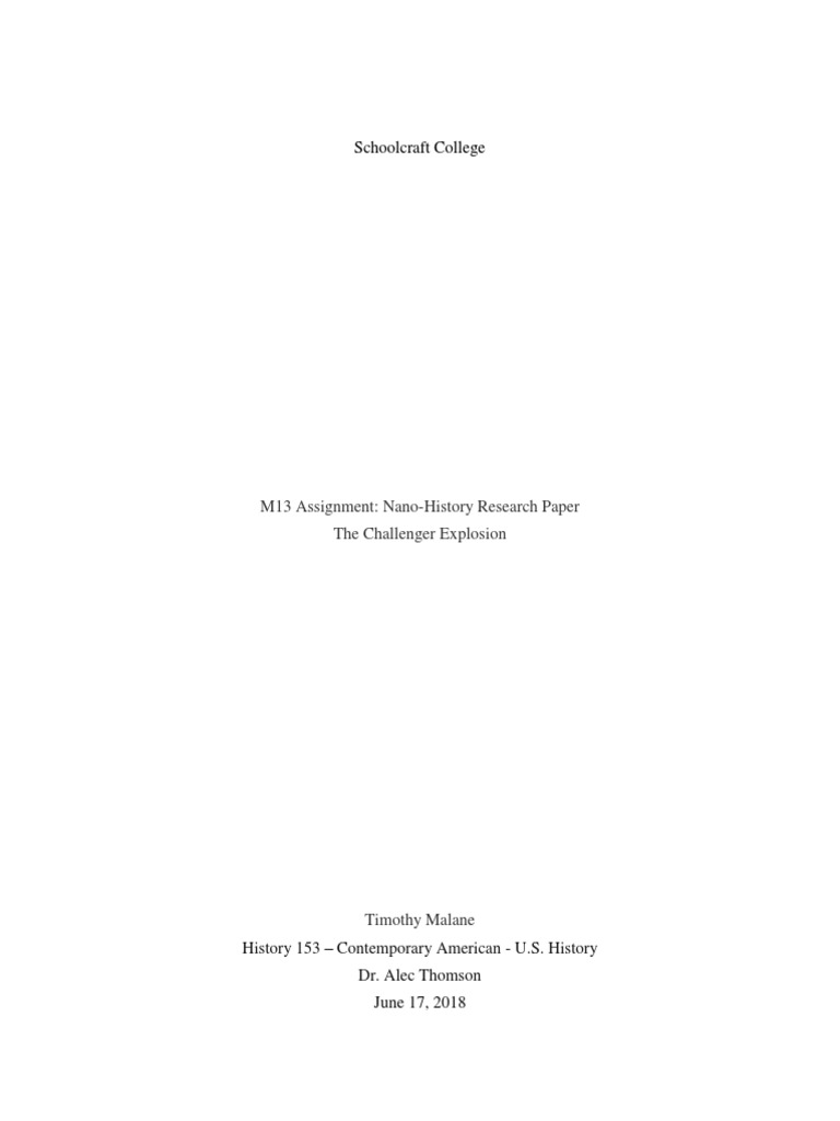 m13 - Nano-History Research Paper | PDF | Space Shuttle Challenger ...