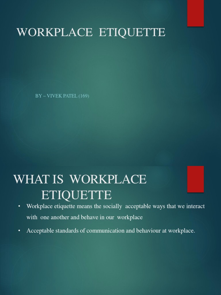 Essential Workplace Etiquette Guide | PDF