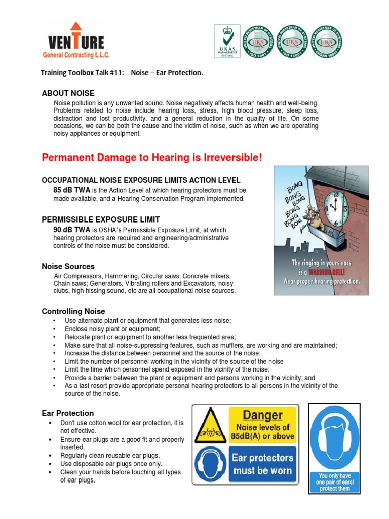 Training - Toolbox - Talk - 11 - Ear Protection PDF | PDF