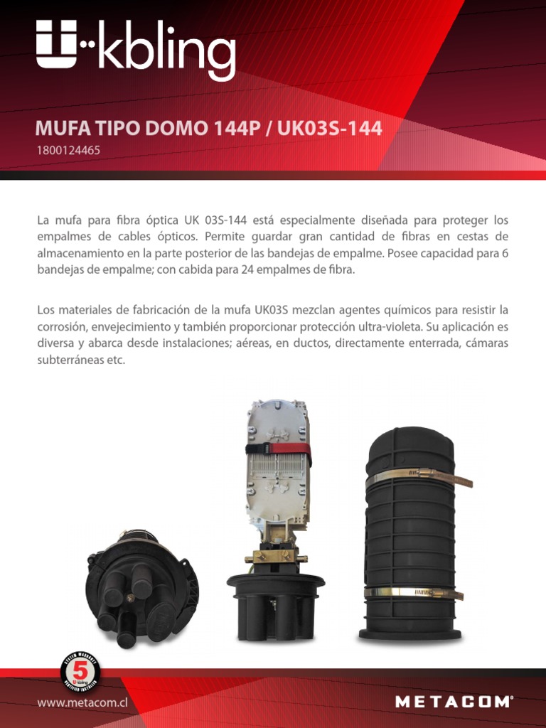 Mufa Tipo Domo Model Uk03s PDF | PDF | Tecnología