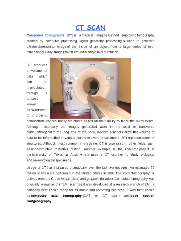 CT Scan | PDF | Ct Scan | Medical Imaging