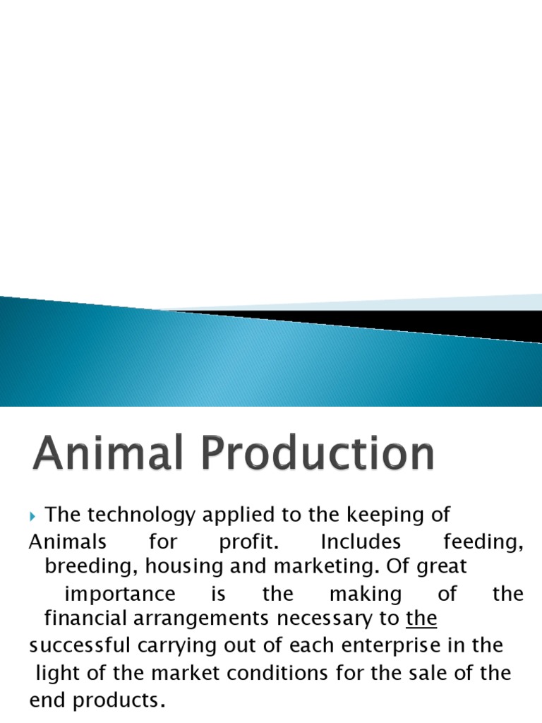 Animal Production and Tools | PDF