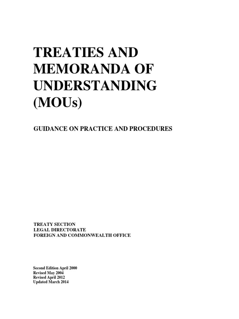 Distinguishing Treaties and MOUs | PDF | Memorandum Of Understanding ...