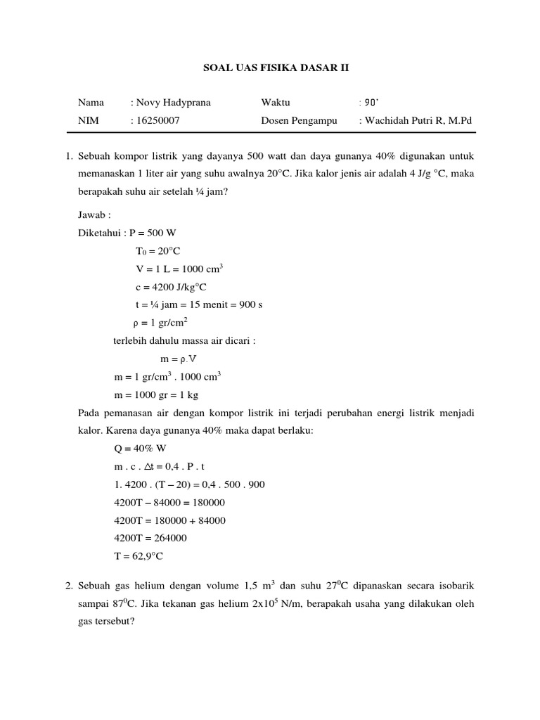 Jawaban Soal Uas Fisika Dasar II | PDF