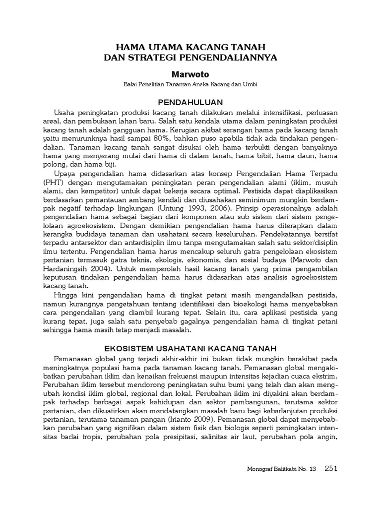 Strategi Pengendalian Hama Kacang Tanah | PDF | Griya & Taman | Sains ...