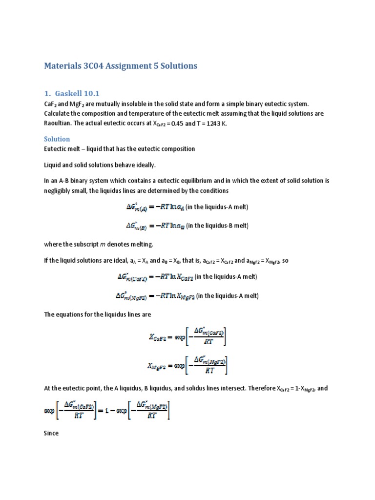 Assign 5 Solutions PDF | PDF | Solution | Materials