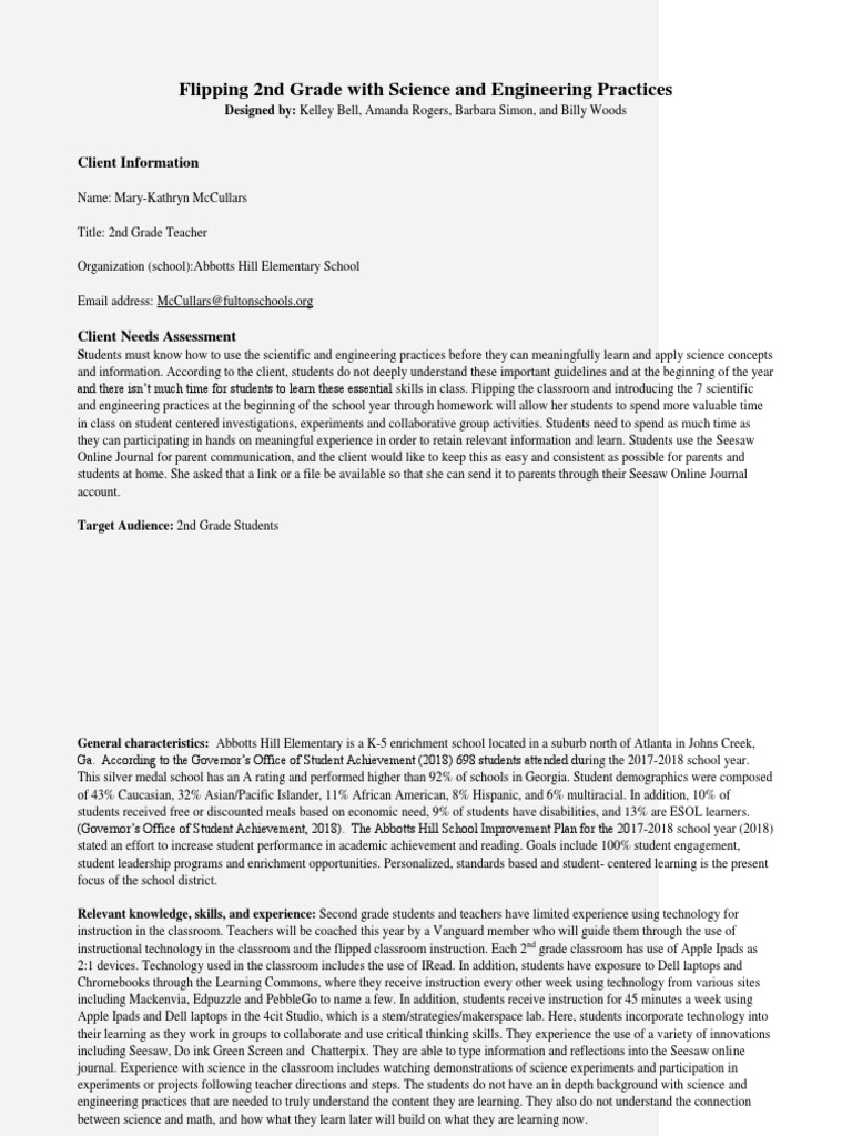 Instructional Design Project Part 1 Rogers | PDF | Educational ...