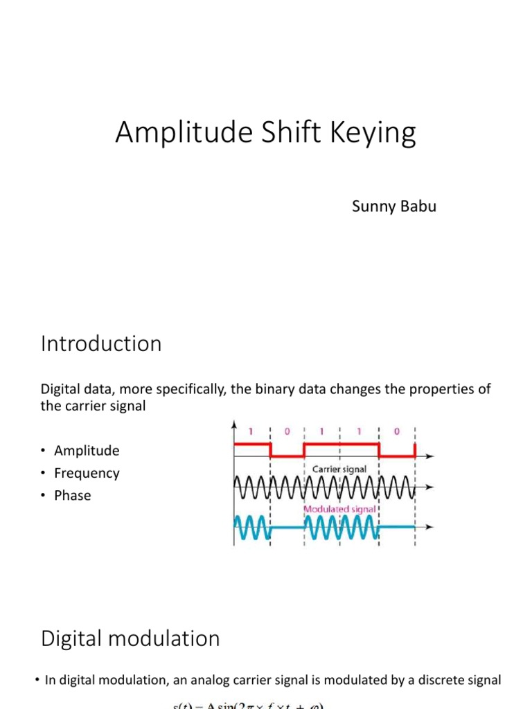 Amplitude Shift Keying: Sunny Babu | PDF
