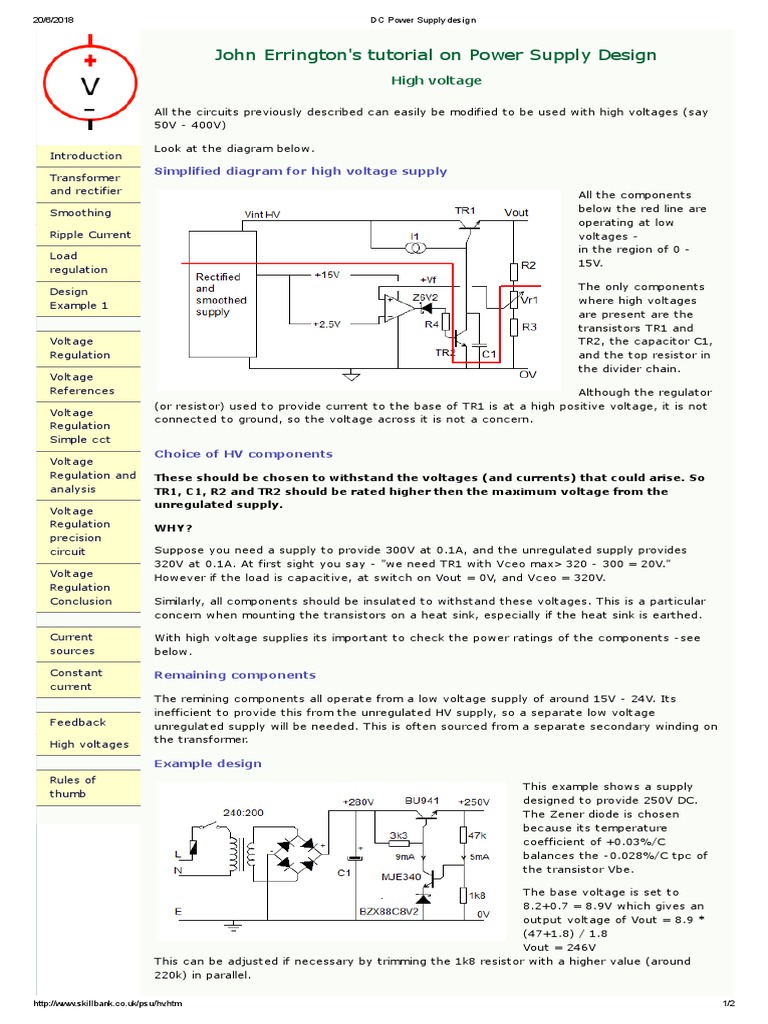 High Voltage Power Supply Design Guide | PDF | Power Supply | Resistor