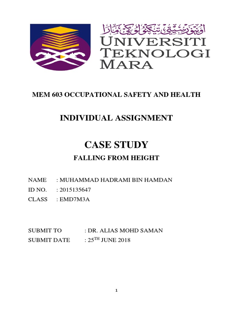 Osha Fatal Accident Assignment For Fall From Height | PDF | Personal ...