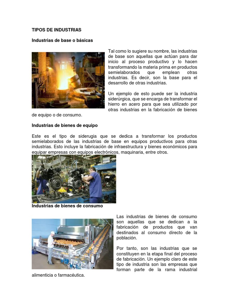 Tipos de Industrias | PDF | Casa de borgia | Industrias