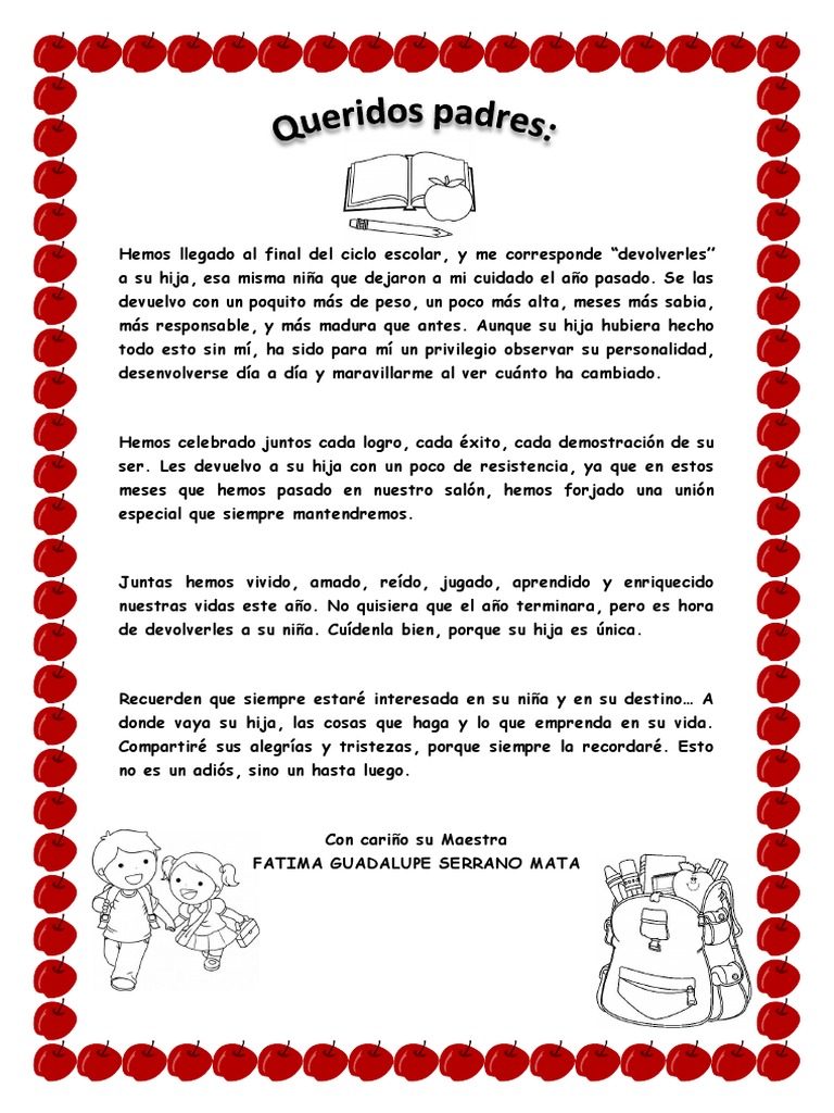 Carta para Papás Word | PDF