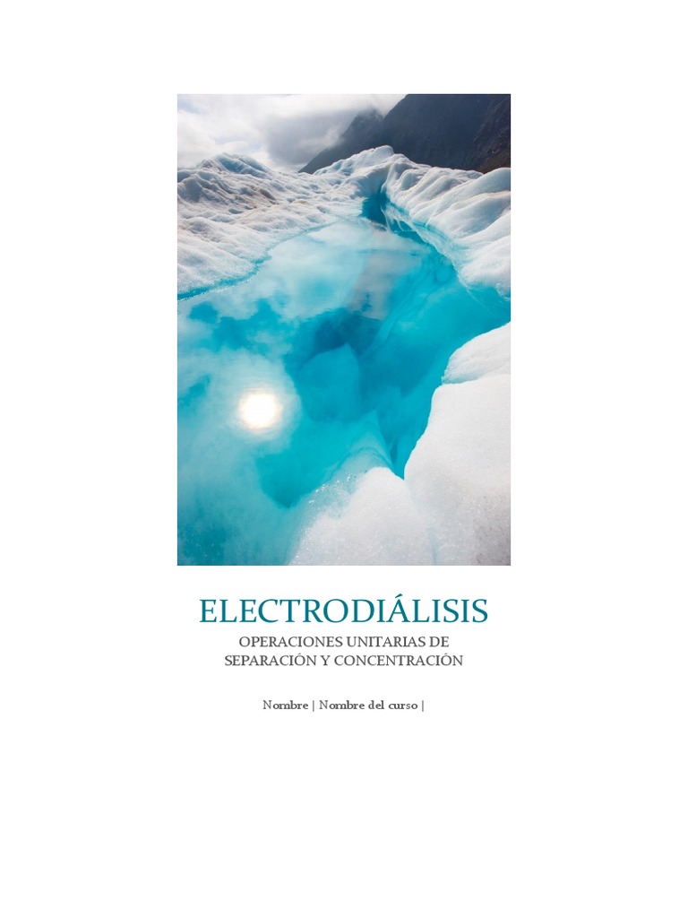 ELECTRODIÁLISIS | PDF | Intercambio iónico | Desalinización
