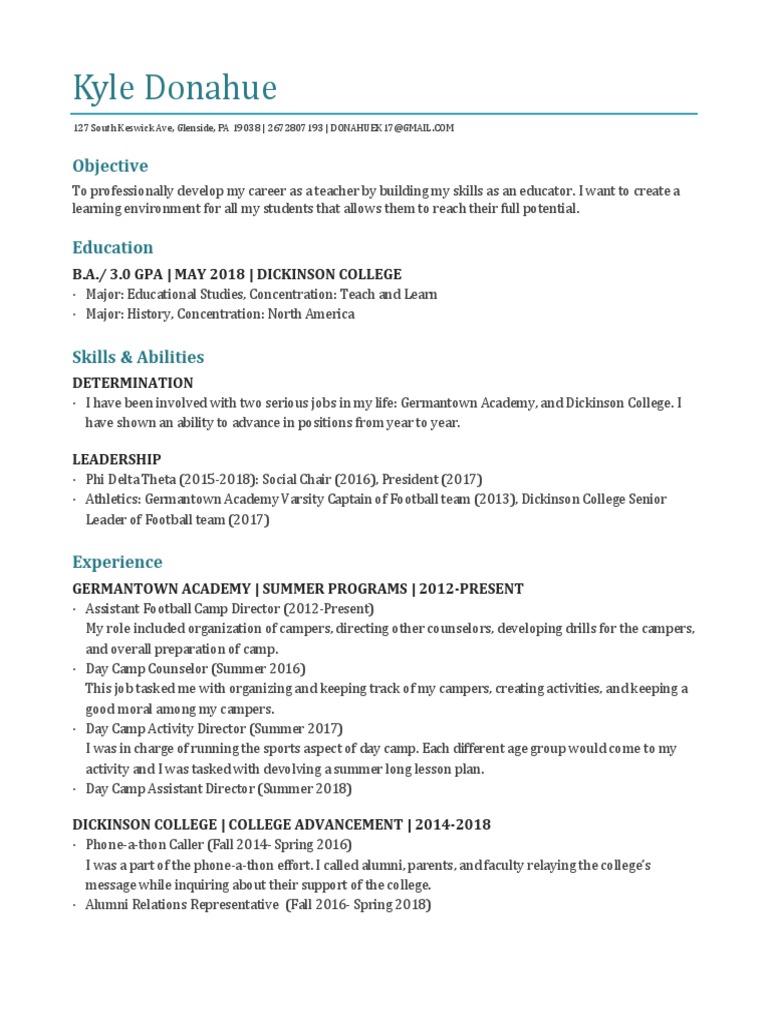 Kyle Donahue Resume | PDF