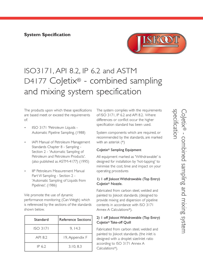 ZZ 1207652141 CoJetix Sampling System SpecificationR2 | PDF | Valve ...
