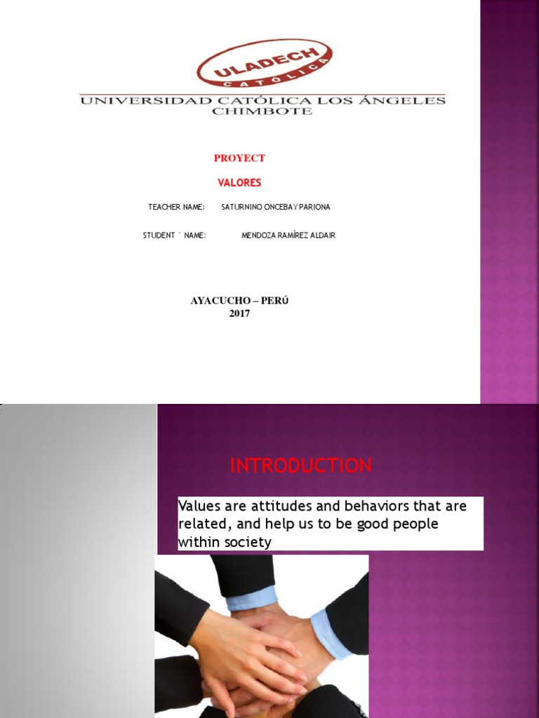 Proyect Valores: Ayacucho - Perú 2017 | PDF