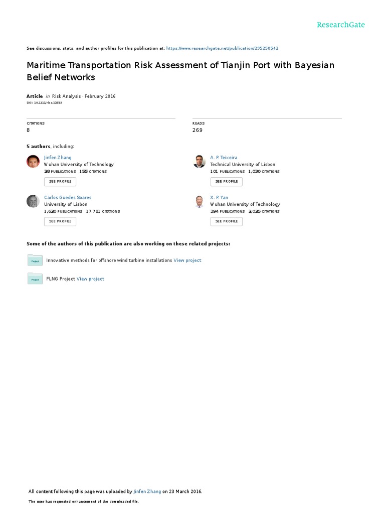 Maritime Transportation Risk Assessment | PDF | Ships | Risk