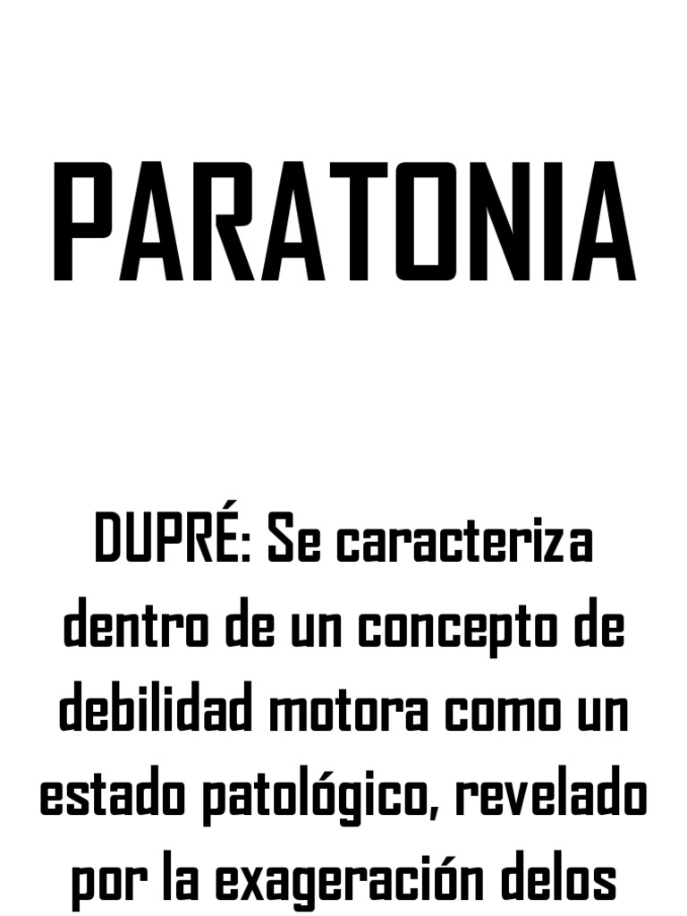 Paratonia | PDF