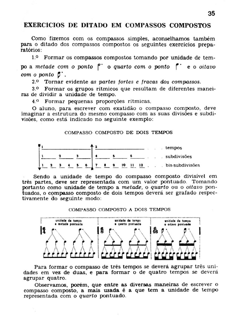 Exercícios de Ditado Compassos Composto | PDF