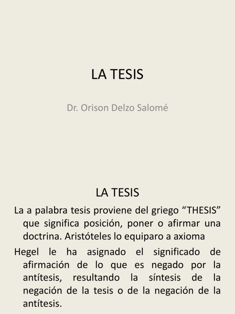Análisis de las definiciones y tipos de tesis desde diferentes ...