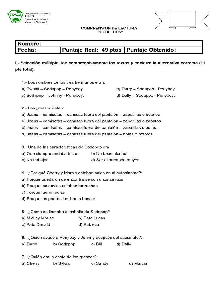 Prueba Libro Rebeldes | PDF | Ocio