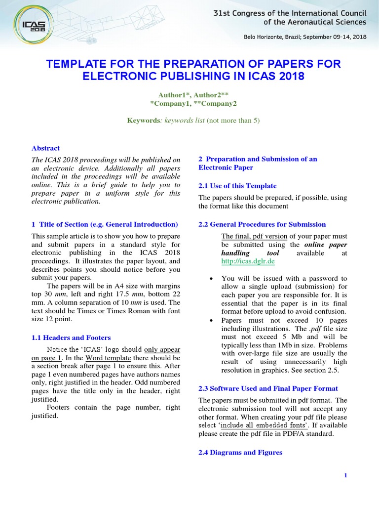 ICAS 2018 Template | PDF | Publishing | Written Communication