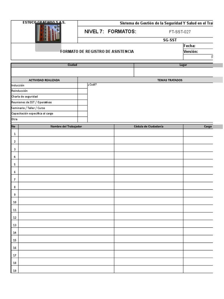 FT-SST-027 Formato de Registro de Asistencia | PDF | Violencia