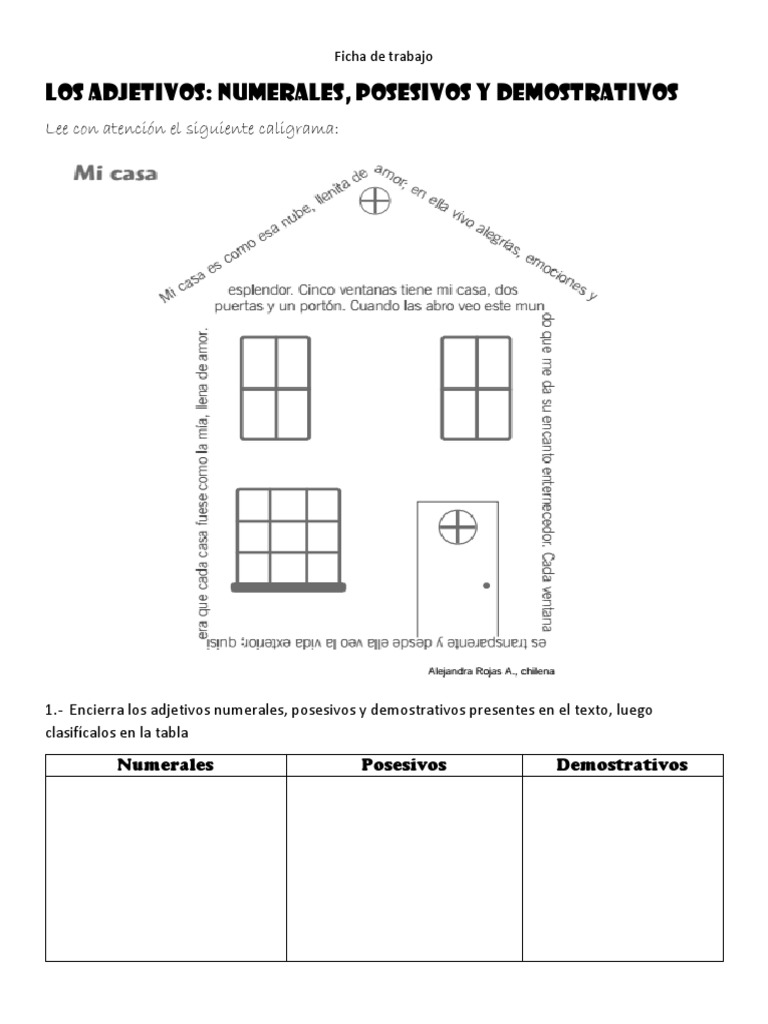 Hojas De Trabajo Gratuitas Sobre Sustantivos Posesivos