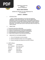 3rd HPTA Meeting Narrative Report | PDF | Behavior Modification | Cognition