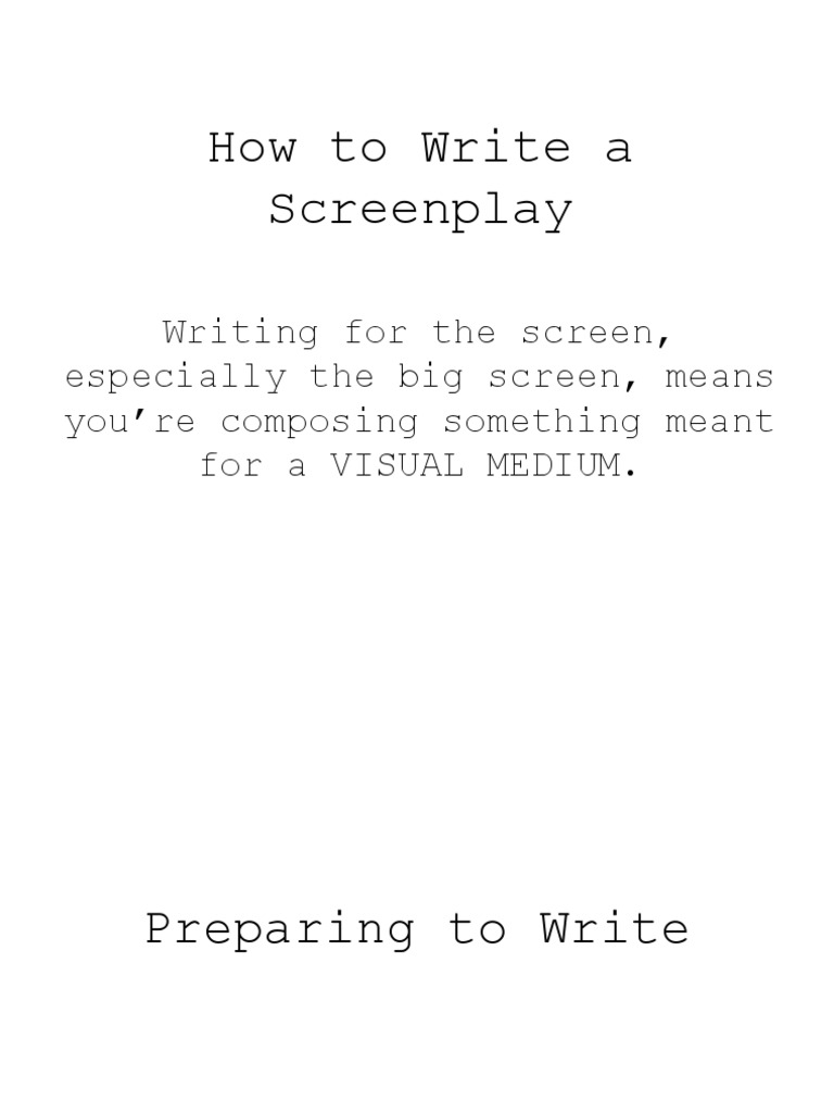 How To Write A Screenplay Powerpoint | PDF | Screenplay | Plot (Narrative)