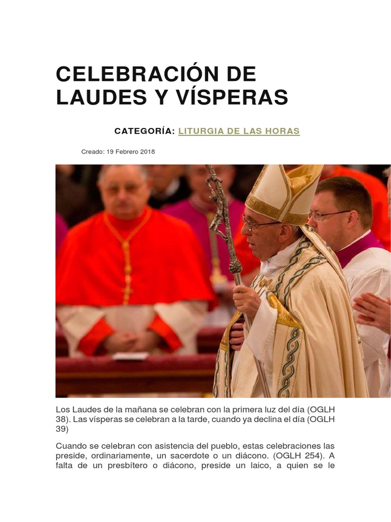 Celebración de Laudes y Vísperas | PDF | Misa (liturgia) | Diácono