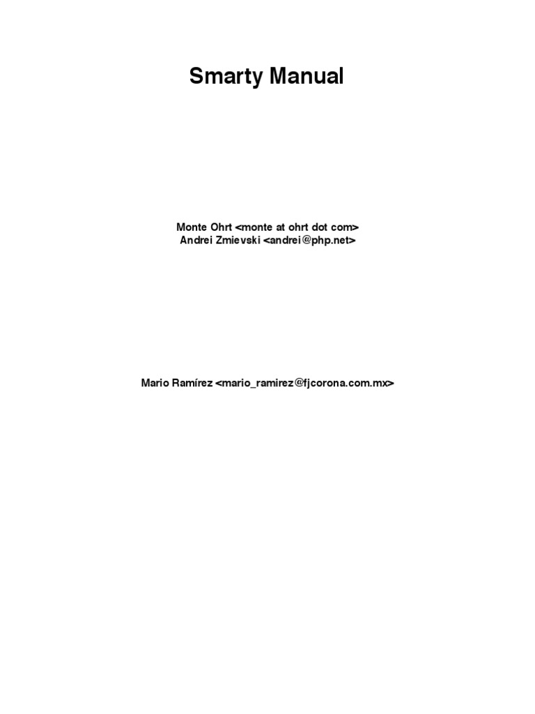 Smarty Manual Es 2.6 PDF | PDF | Flujo de control | Php