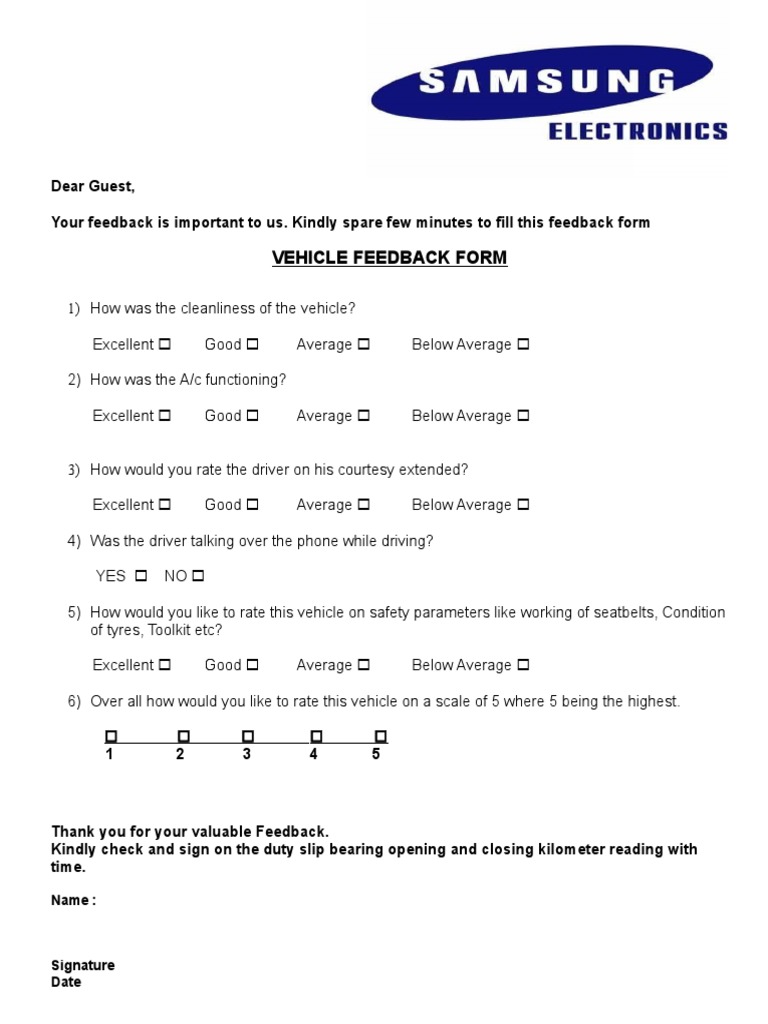 Feedback Samsung | PDF