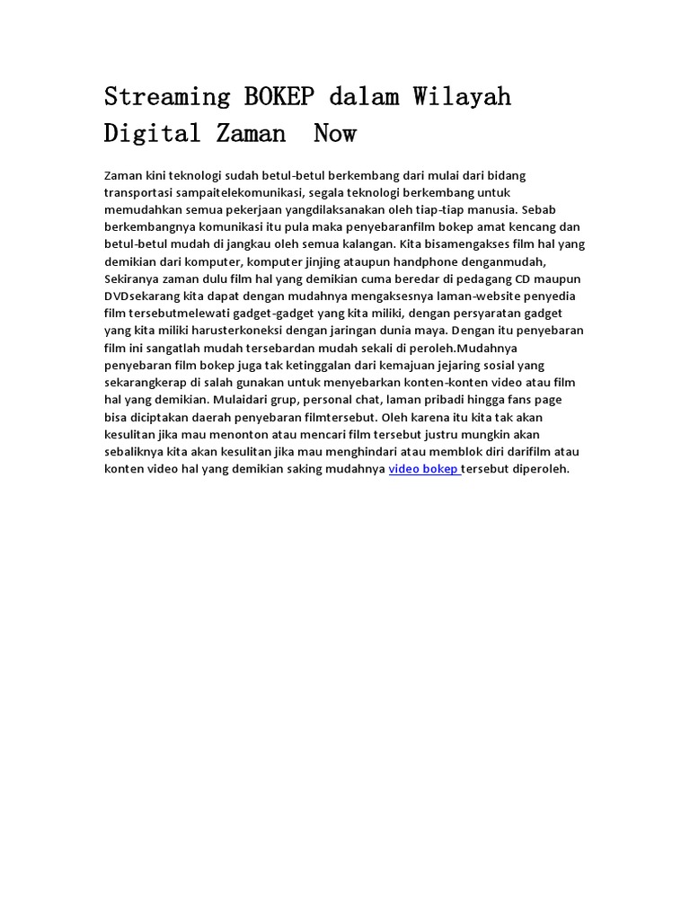Streaming BOKEP Dalam Wilayah Digital Zaman Now | PDF