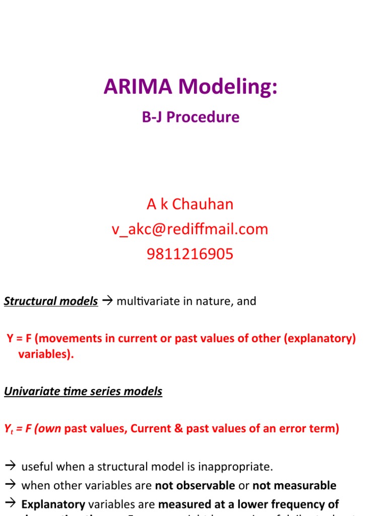 ARIMA Modeling and B-J Procedure | PDF | Autoregressive Integrated ...