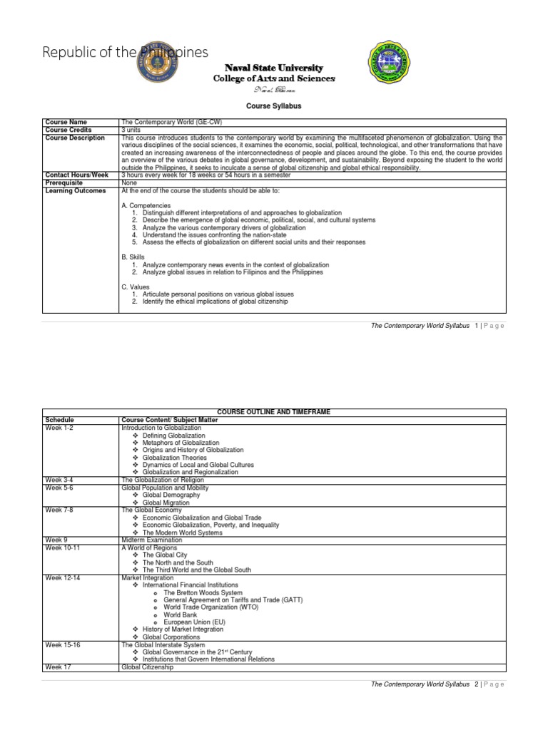 The Contemporary World Syllabus | Textbook | Globalization
